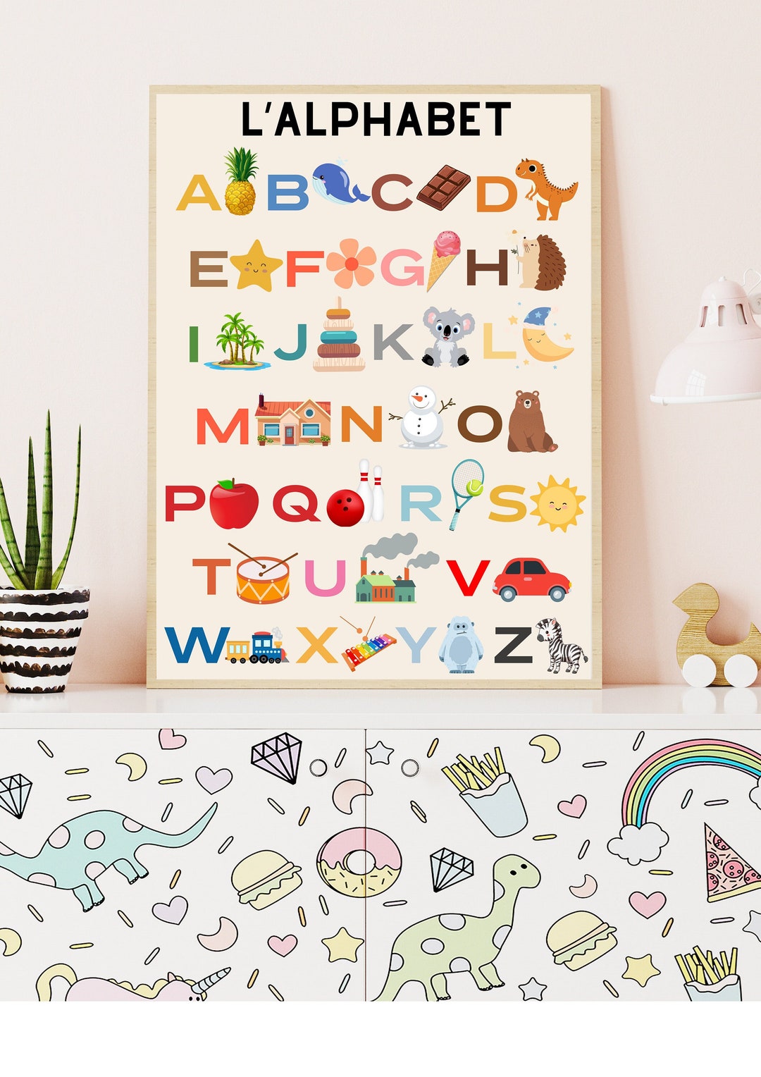 The Illustrated Alphabet Poster for Children Abecédaire A4 or A3 - Etsy UK