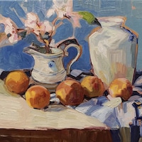 Tangerine Oil Painting: Citrus Still Life Fine Art (6x6 In) - Etsy