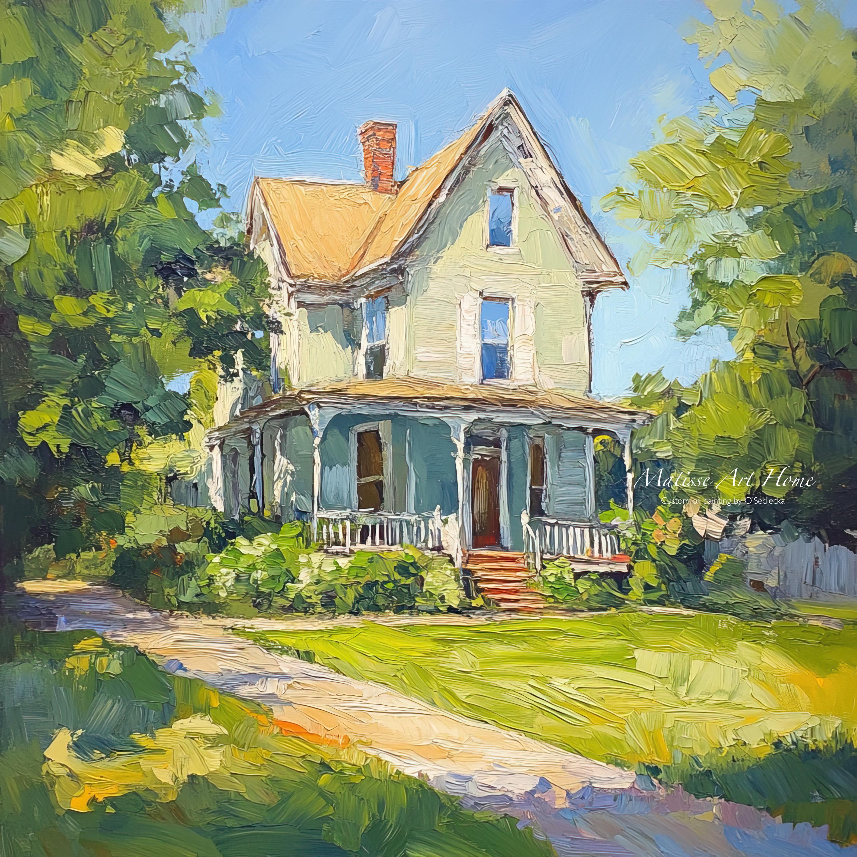 Custom House Painting, First Home Gift, Personalized Oil House Portrait ...