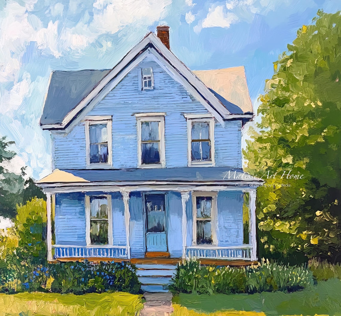 Custom House Painting, First Home Gift, Personalized Oil House Portrait ...