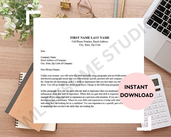 Early Career Cover Letter Template, Beginner Job Seeker, Simple Format ...