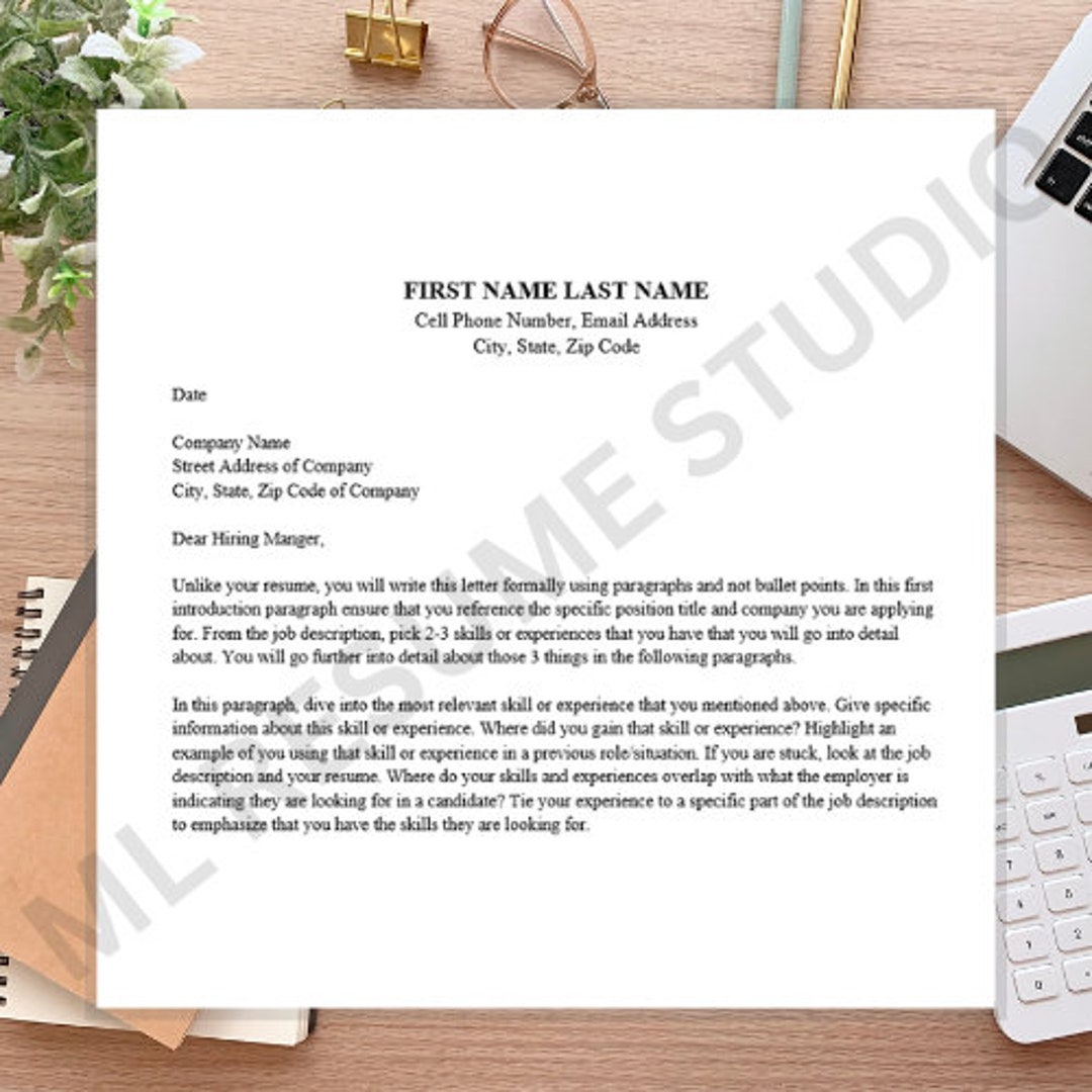 Early Career Cover Letter Template, Beginner Job Seeker, Simple Format ...