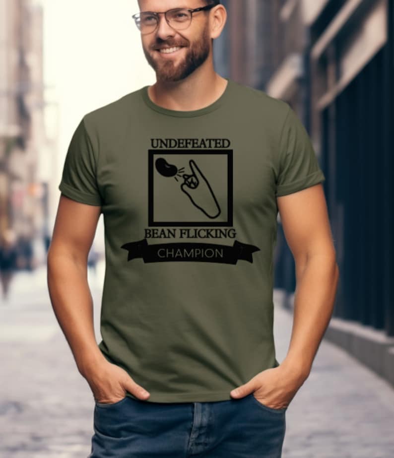 Funny Awkward, Dark Humor, Inappropriate Shirt Bean Flicking Champion T ...