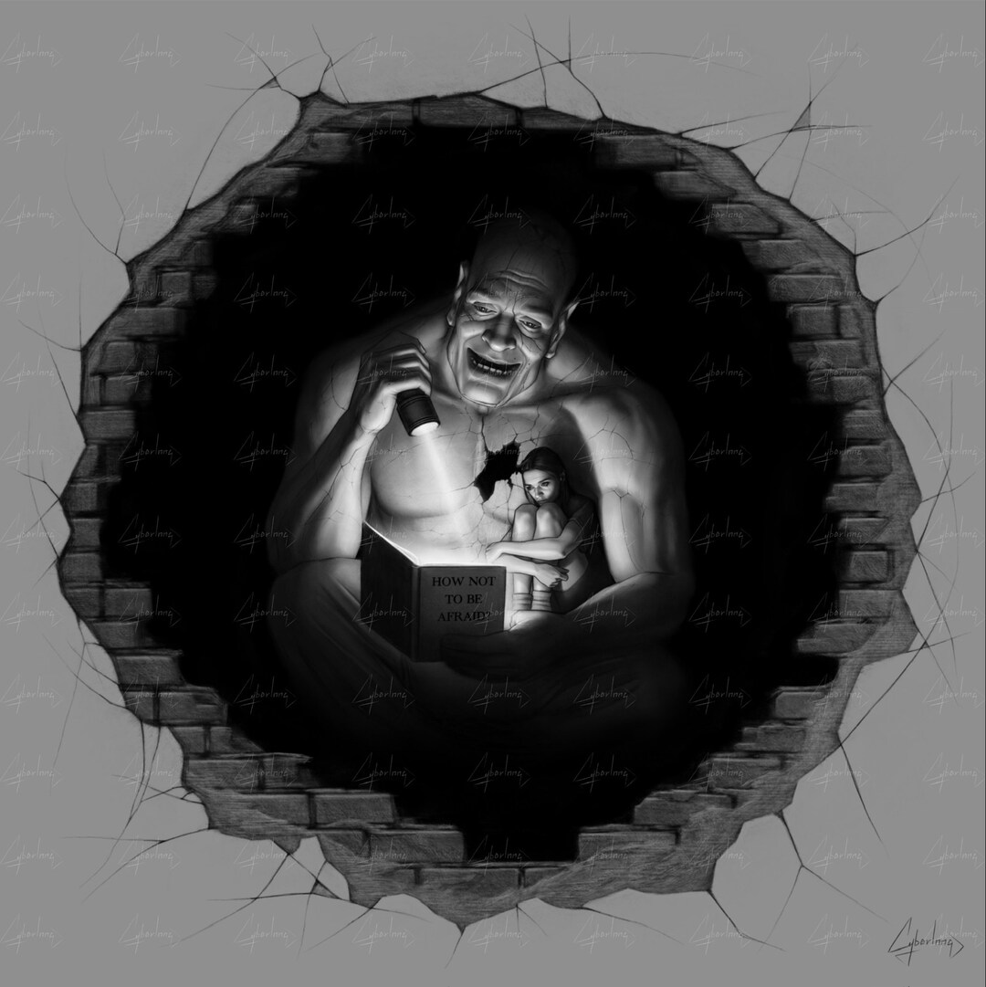 Digital Pencil Drawing “how Not to Be Afraid” - Etsy
