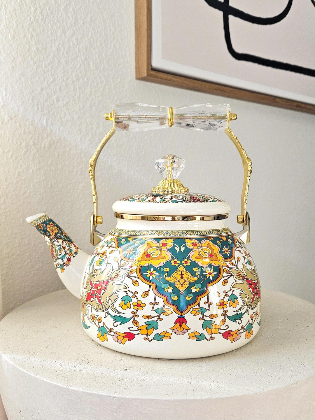 Floral Tea Kettle for Stove Top, Vintage Kettle, Tea Kettle, Kettle ...