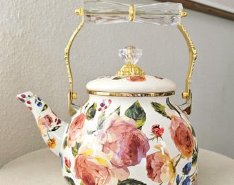 Floral Tea Kettle for Stove Top, Vintage Kettle, Tea Kettle, Kettle ...
