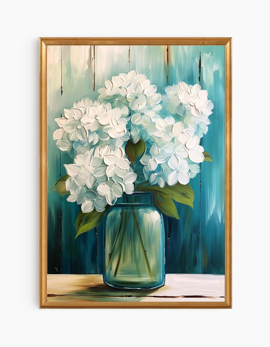 Printable White Hydrangeas Rustic Wall Decor Wall Art Flower Print ...