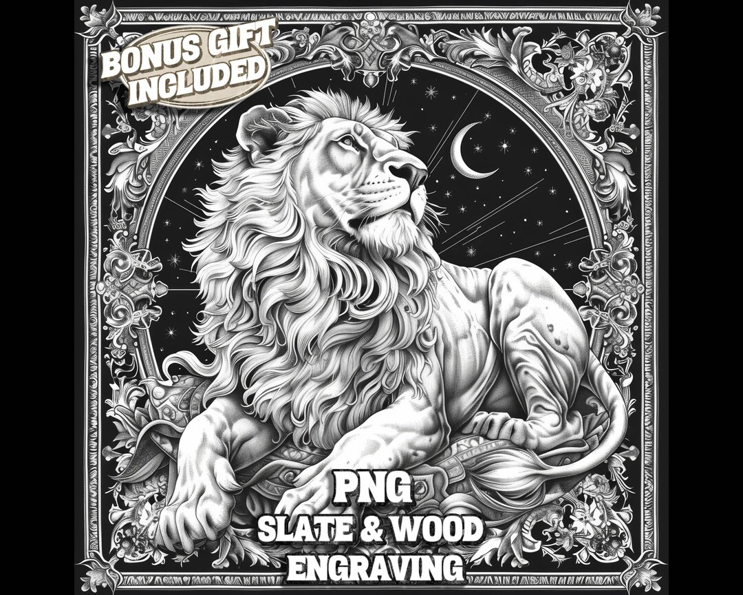 Lion PNG Laser File, Abstract Lion PNG, Slate Coaster Engraved, Laser ...