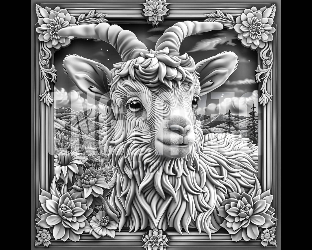 Pygmy Goat Laser Burn 3D Illusion PNG, Cute Baby Animal Engraving File ...