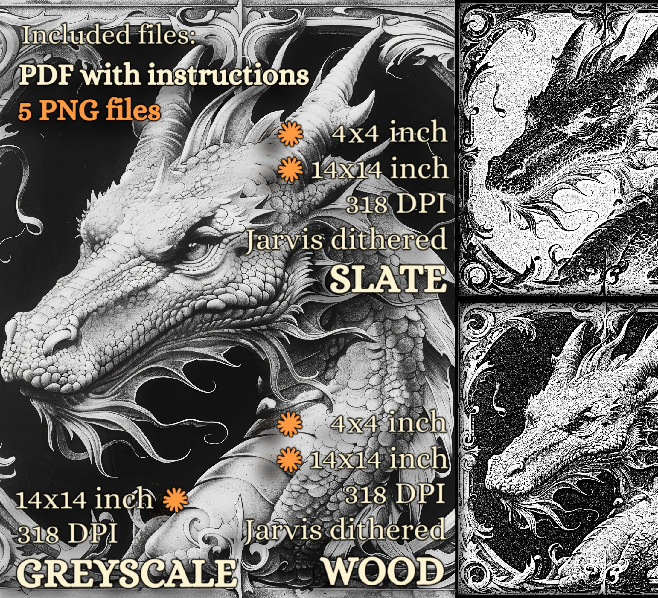 Laser Engrave PNG File, Dragon Engraving PNG, Angry Dragon Laser Burn ...