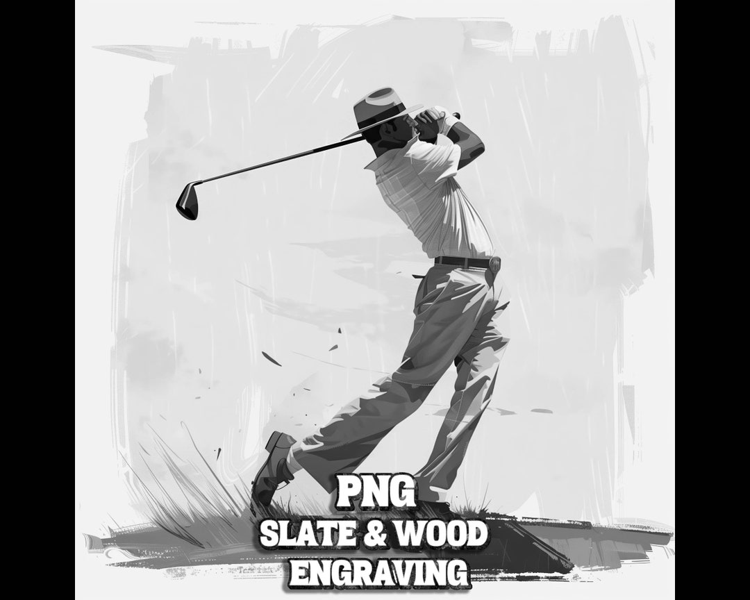 Golf Engraving PNG, Golfing Laser Burn File, Slate Coaster Engrave ...