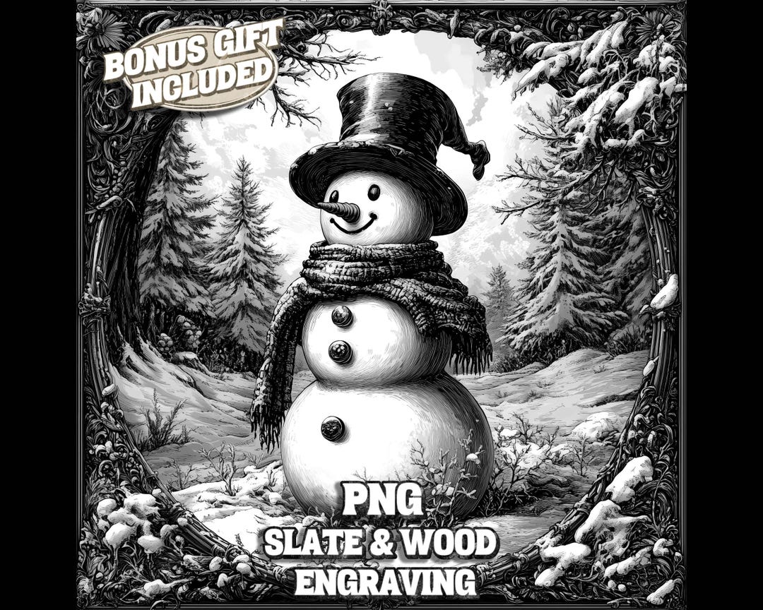 Cute Snowman Laser Engraving PNG, Festive Vintage Snowman Laser Burn ...