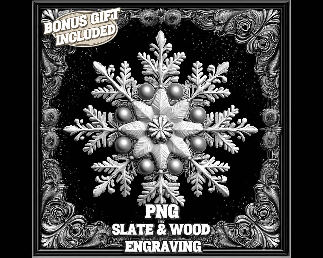 Christmas Snowflake Engraving PNG, Festive Holiday Laser Burn File ...