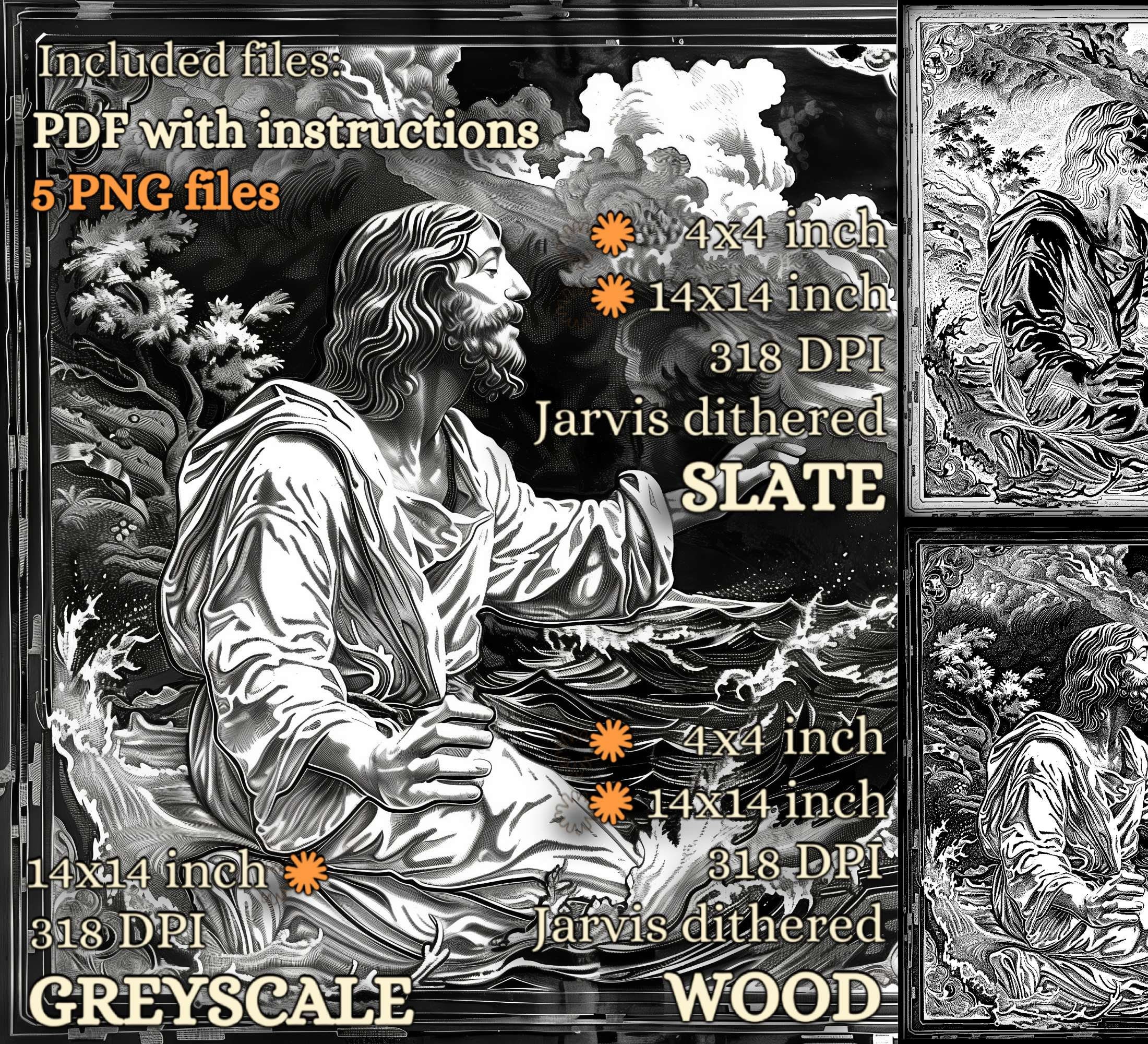 Laser Engrave PNG, Jesus Calms the Storm Laser Burn File, Christian ...
