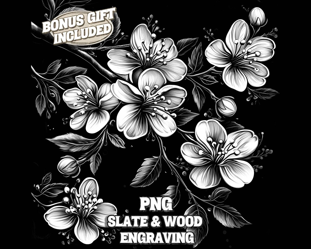 Spring Flowers Laser Engraving PNG, Easter Laser Burn File, Spring ...