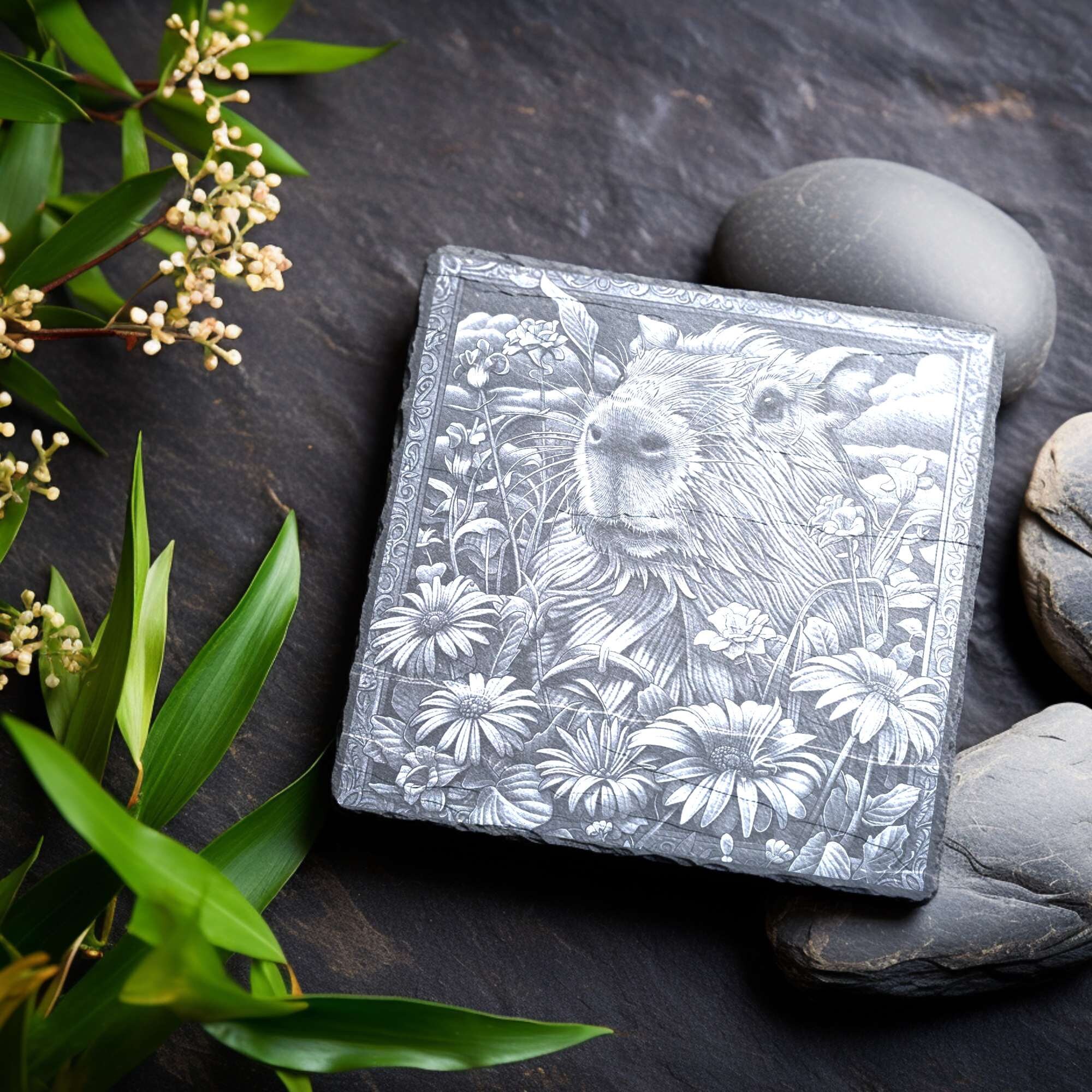 Capybara Laser Burn PNG, Cute Animal Engraving File for Glowforge ...