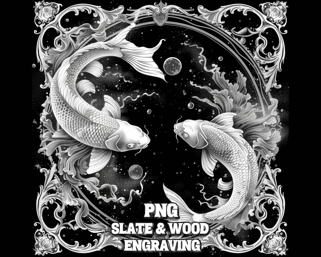 Laser Engrave PNG, Pisces Zodiac Sign Laser Burn File, Horoscope Gift ...