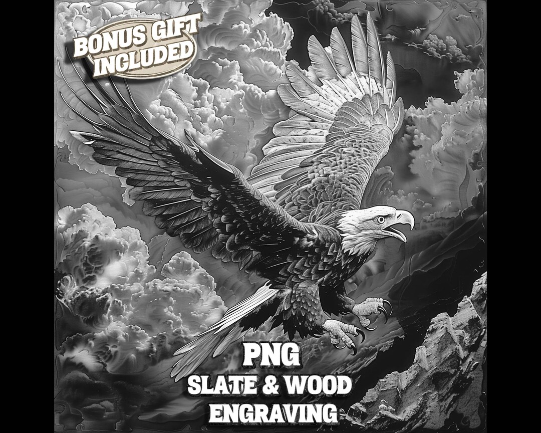 Laser Engrave PNG File, American Bald Eagle Engraving PNG, Patriotism ...