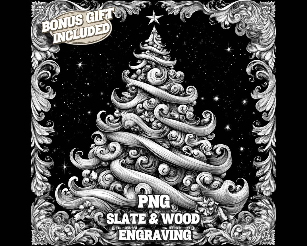 Christmas Tree Laser Burn PNG, Festive Decorated Christmas Tree Laser ...