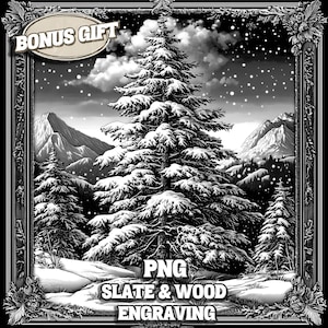 Snow Globe Laser Burn PNG, Snowy Winter Landscape Laser Engraving File ...