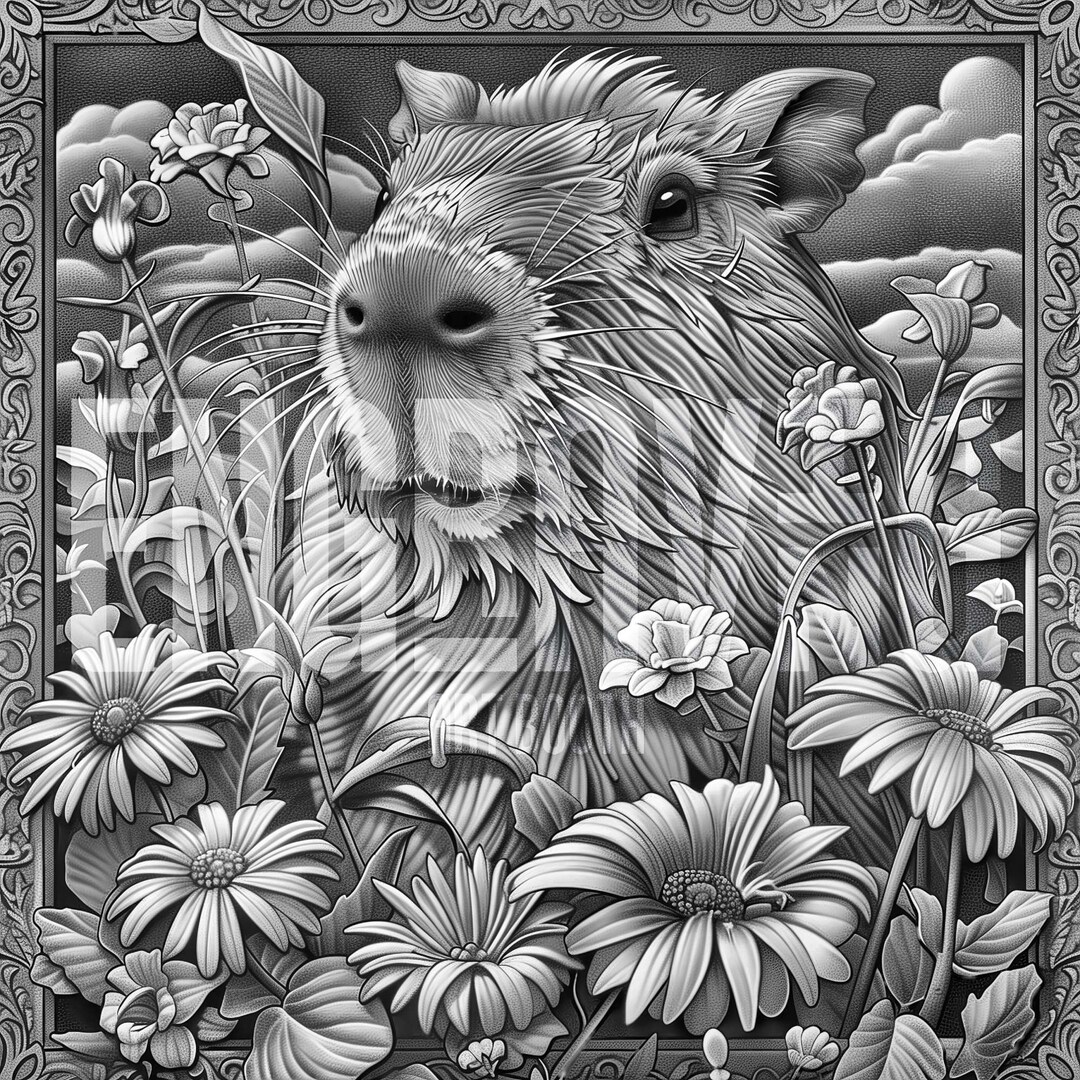 Capybara Laser Burn PNG, Cute Animal Engraving File for Glowforge ...