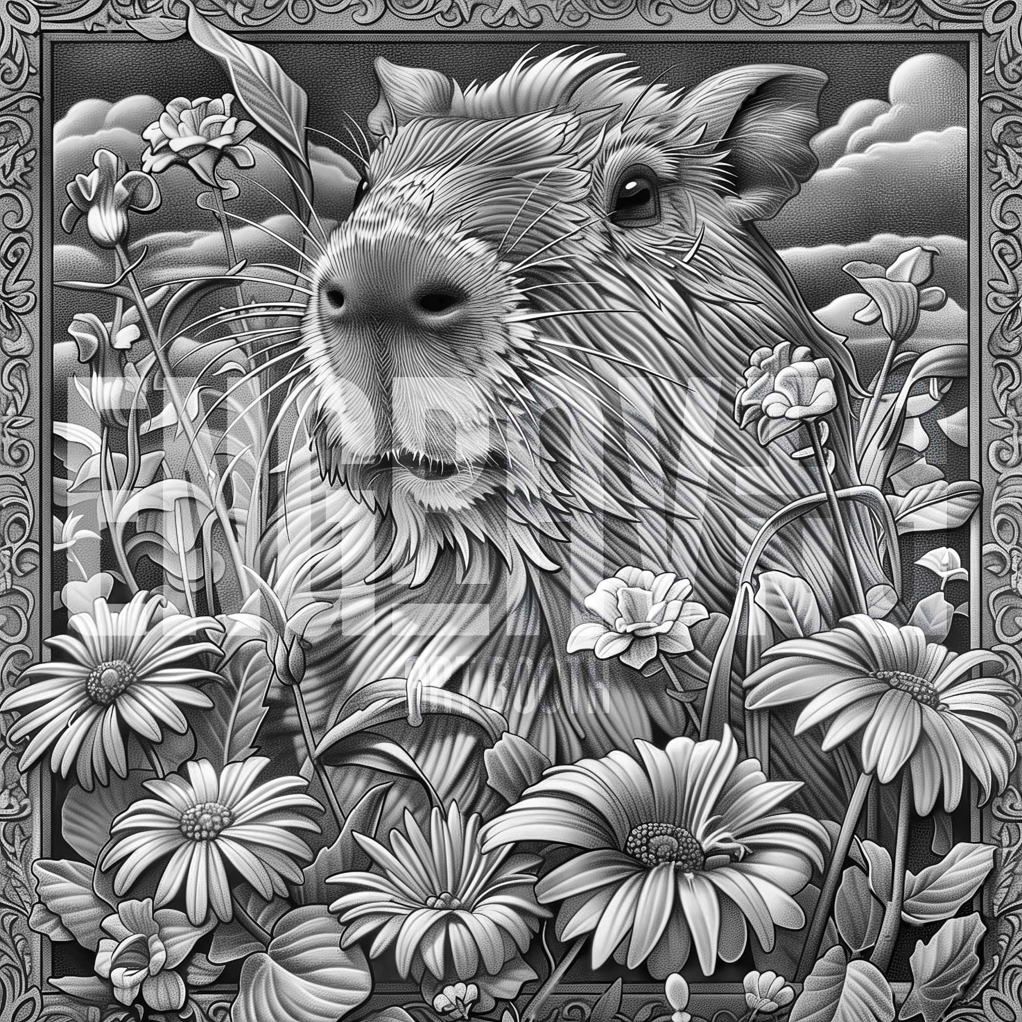 Capybara Laser Burn PNG, Cute Animal Engraving File for Glowforge ...