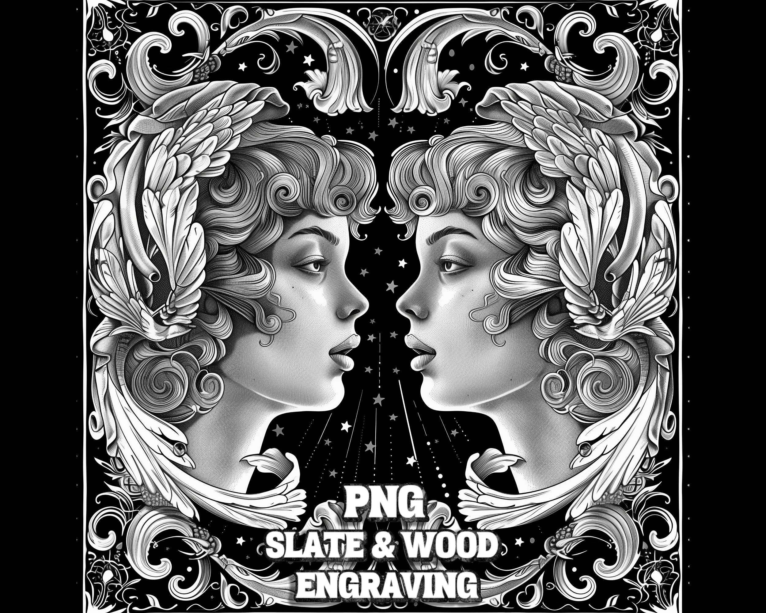 Zodiac Engrave Bundle, Zodiac Sign Set of 12, Laser Burn PNG File ...