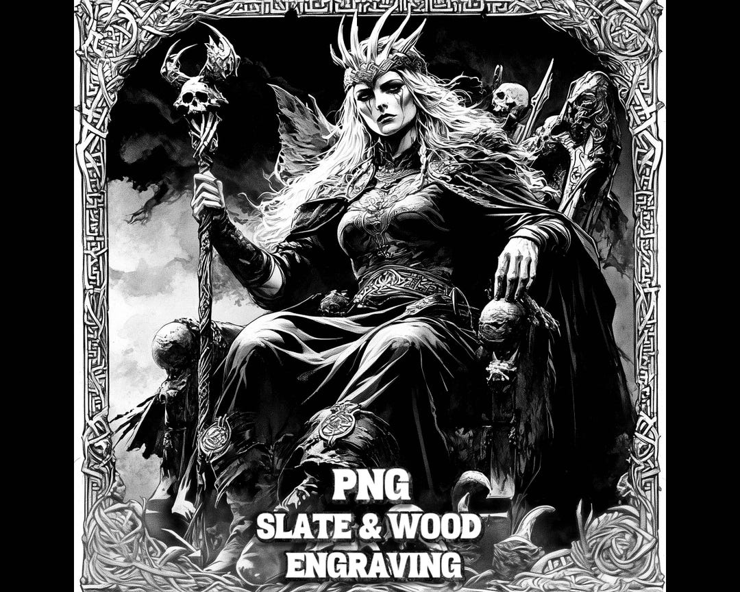 Norse Goddess Hel Laser Burn Files, Nordic Mythology Engraving PNG ...
