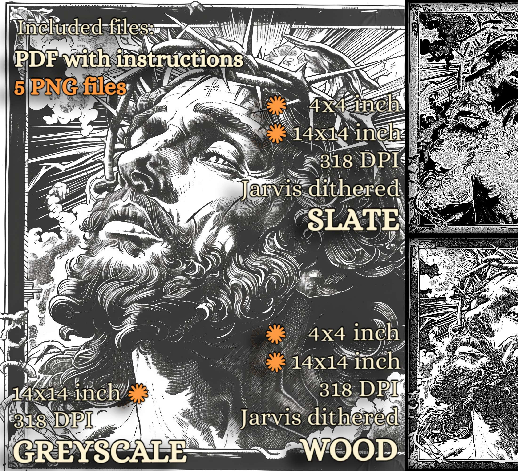 Jesus Christ Engrave PNG, Glowforge Christian Engraving File, Lightburn ...