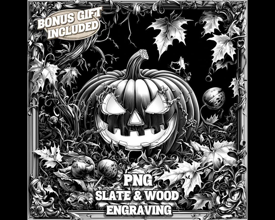 Halloween Laser Burn PNG, Spooky Laser Engraving File, Pumpkin Coaster ...
