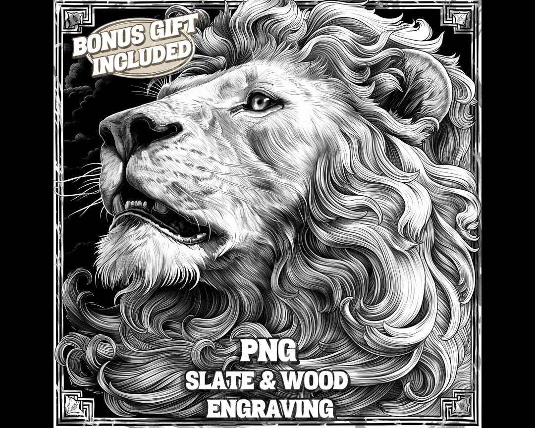 Lion PNG Laser File, Abstract Lion PNG, Slate Coaster Engraved, Laser ...