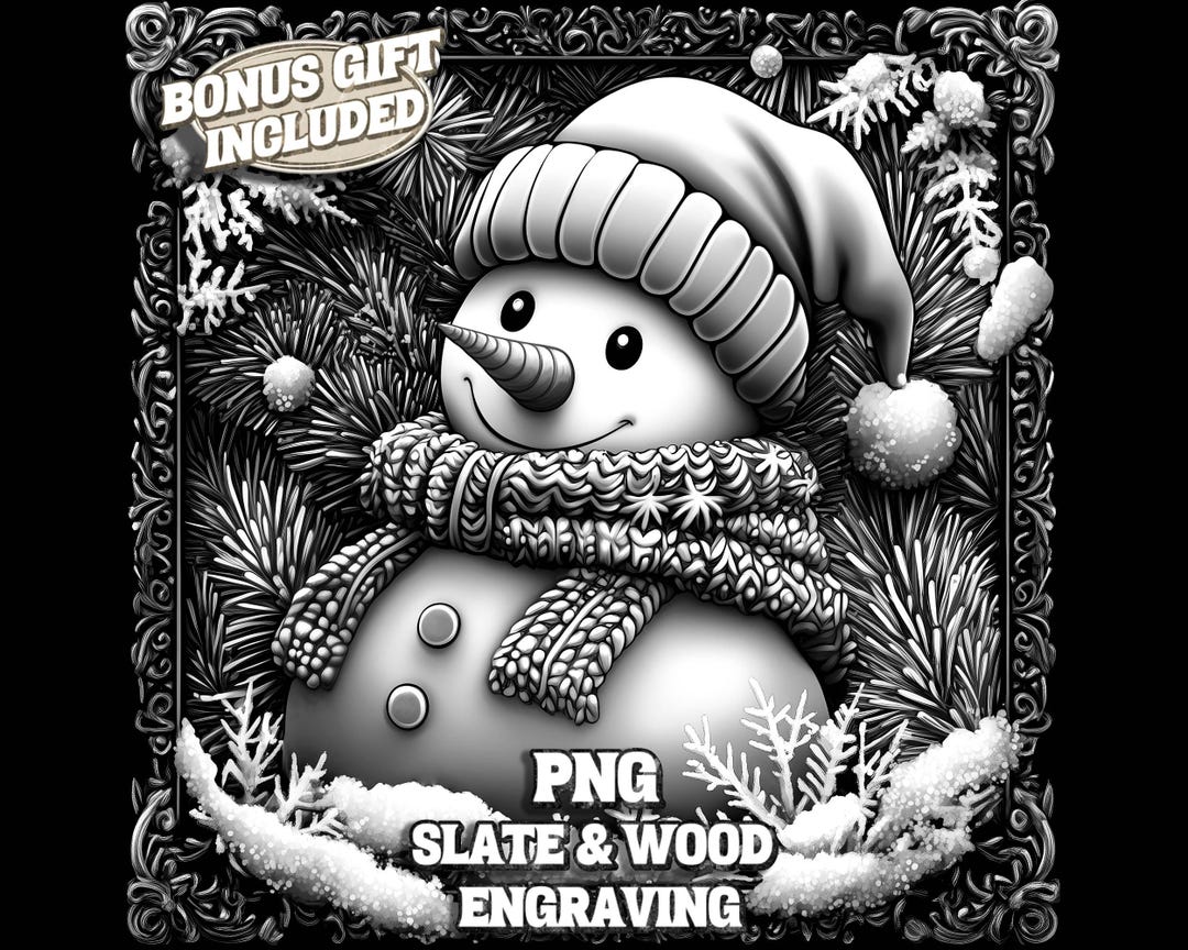 Snowman Laser Engraving PNG, Christmas 3D Illusion, Snowman PNG ...