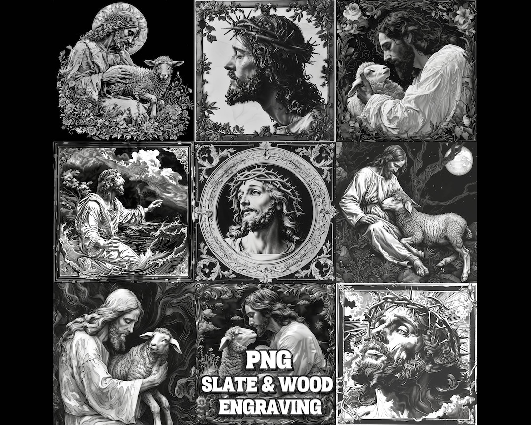 Jesus Engrave PNG Bundle, Religious Laser Burn Set of 9 Files ...