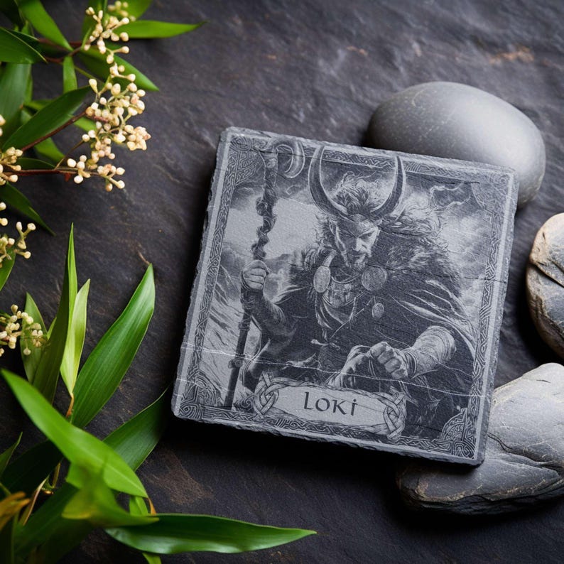 Norse Mythology Engraving Set, Norse Gods Laser Burn PNG Bundle, Slate ...