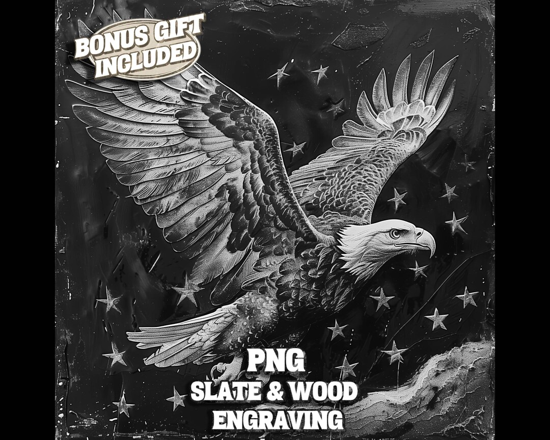 Laser Engrave PNG File, American Bald Eagle Engraving PNG, Patriotism ...