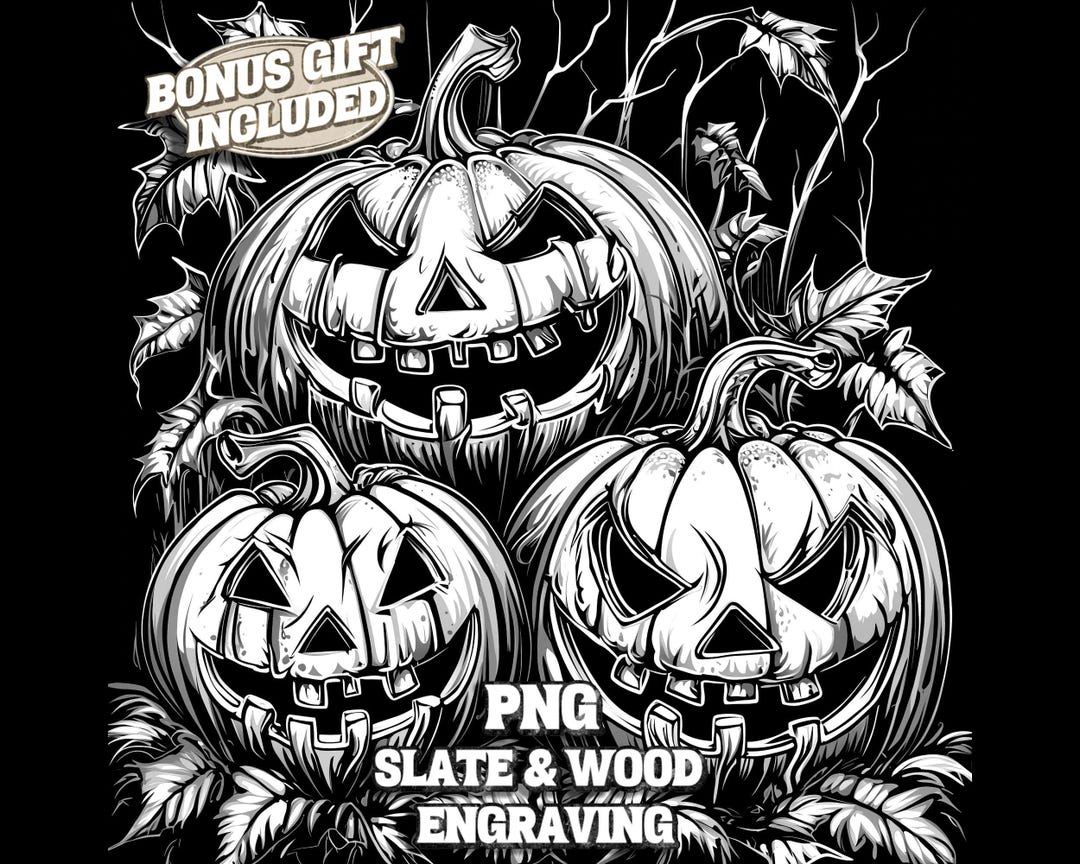 Halloween Engrave PNG, Spooky Laser Engraving File, Pumpkin Coaster ...