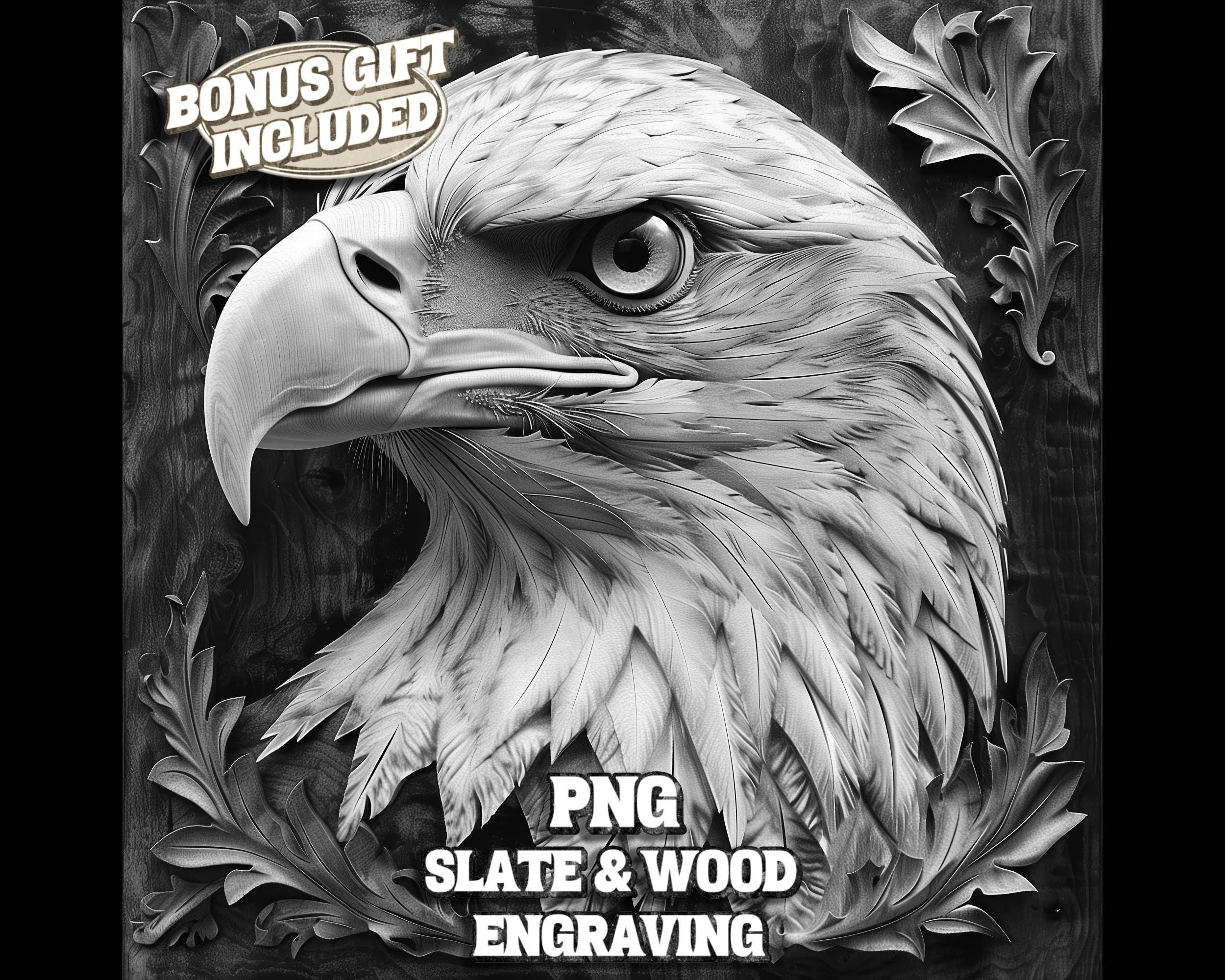 Eagle 3D Illusion PNG Laser File, American Eagle Engrave PNG, Slate ...