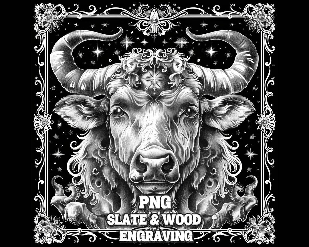 Laser Engrave PNG, Taurus Zodiac Sign Laser Burn File, Horoscope Gift ...