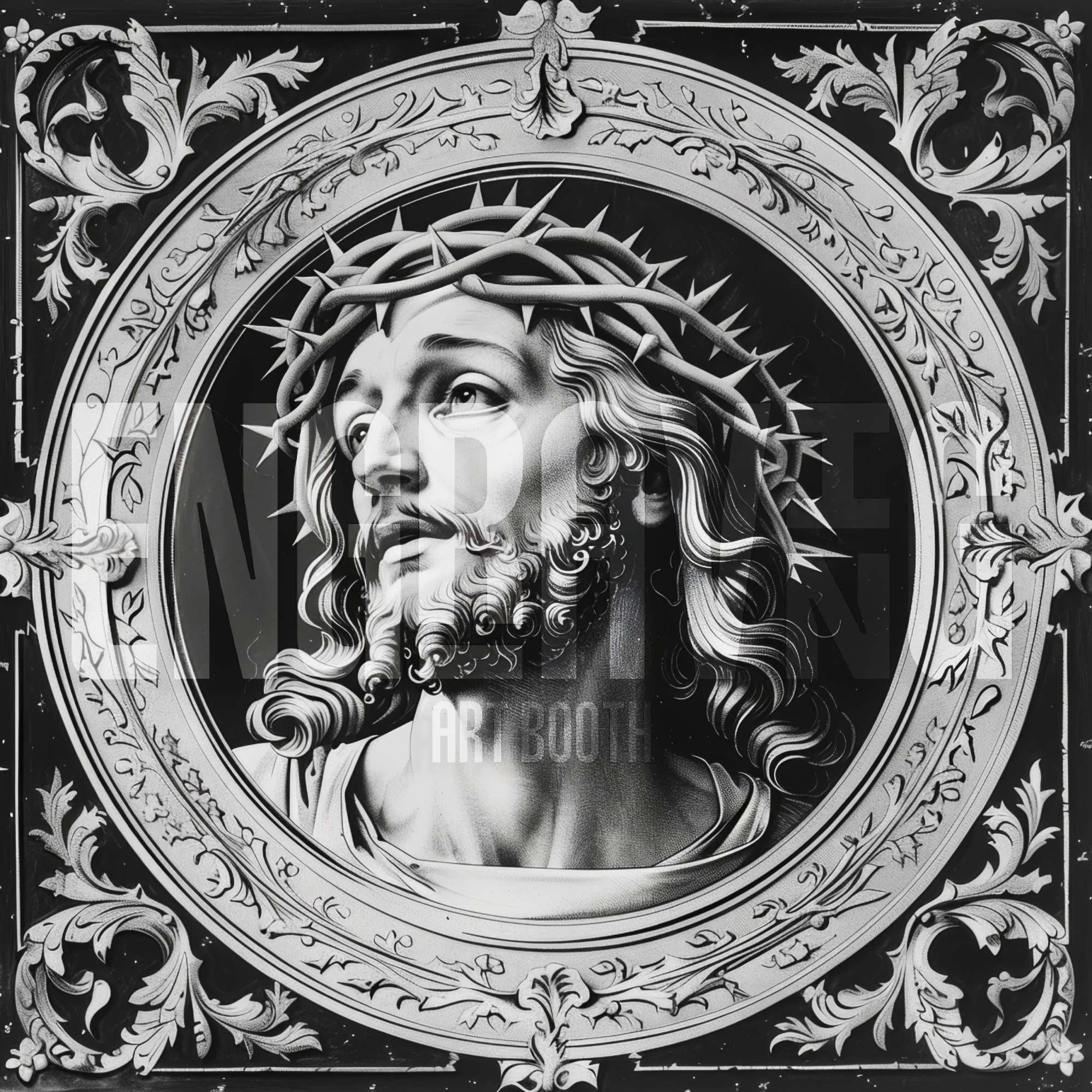 Jesus Christ Laser Burn PNG, Glowforge Christian Engraving File, Lightburn Religious Art, Xtool ...