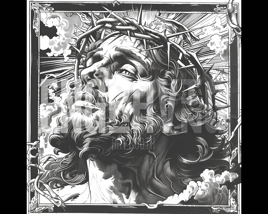 Jesus Christ Engrave PNG, Glowforge Christian Engraving File, Lightburn ...