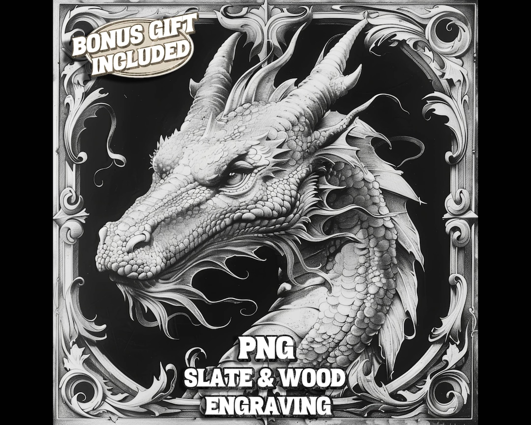 Laser Engrave PNG File, Dragon Engraving PNG, Angry Dragon Laser Burn ...