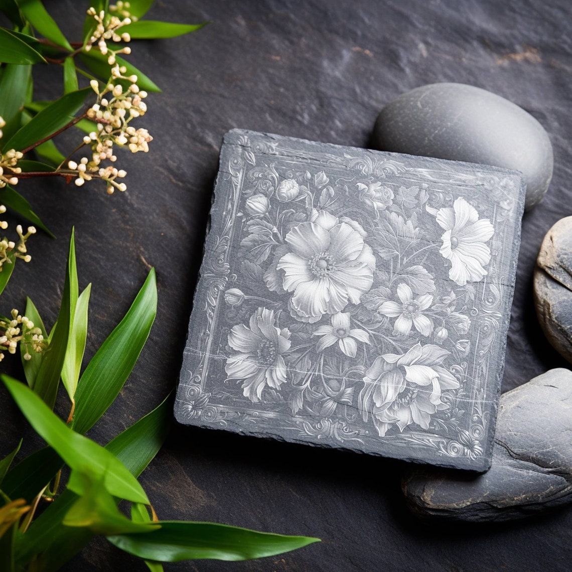 Wildflowers Laser Engraving PNG, Vintage White Flowers PNG, Antique ...