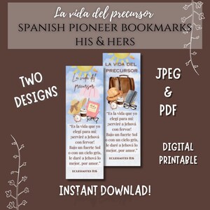 JW Spanish Pioneer Bookmarks Digital Download La Vida Del Precursor ...