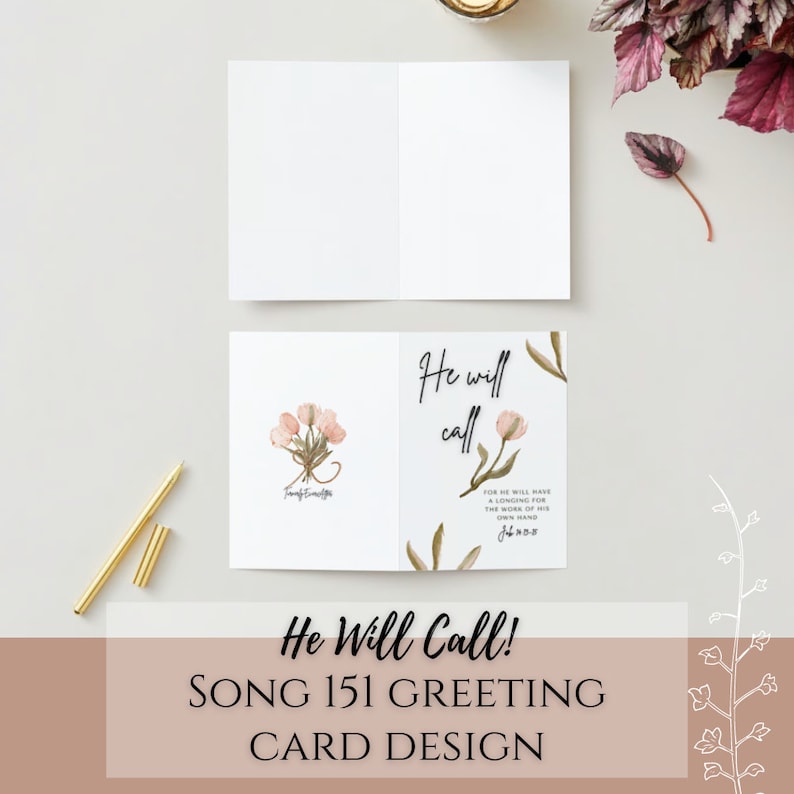 JW "he Will Call" Printable Sympathy Greeting Card Song 151 Digital ...