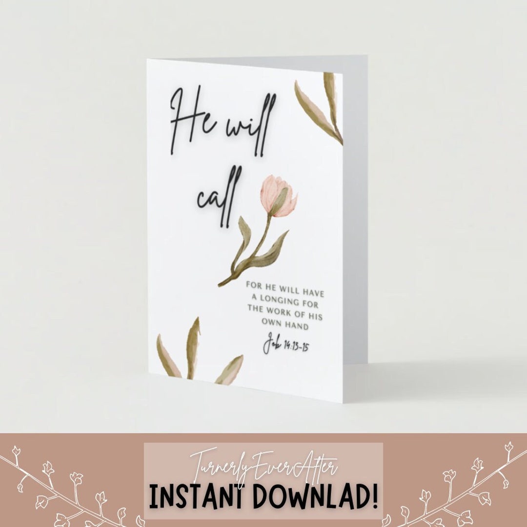 JW "he Will Call" Printable Sympathy Greeting Card Song 151 Digital ...