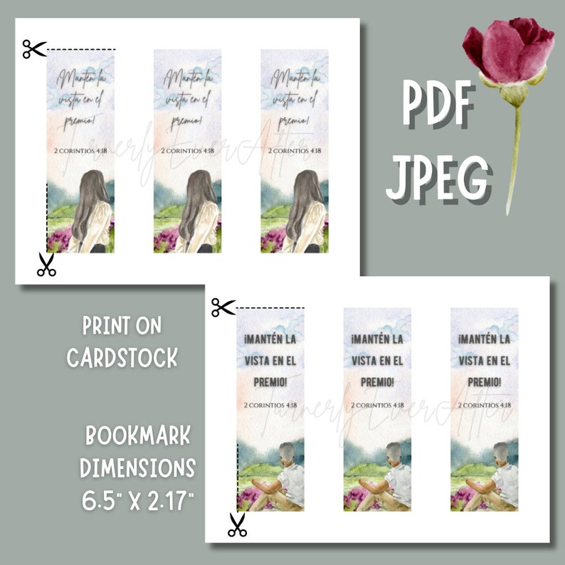 JW Spanish Bookmarks Digital Download mantén La Vista En El Premio ...