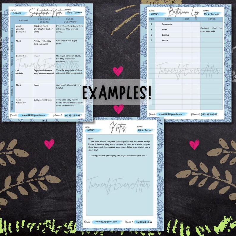 Substitute Teacher Note Template, While You Were Away, High School ...