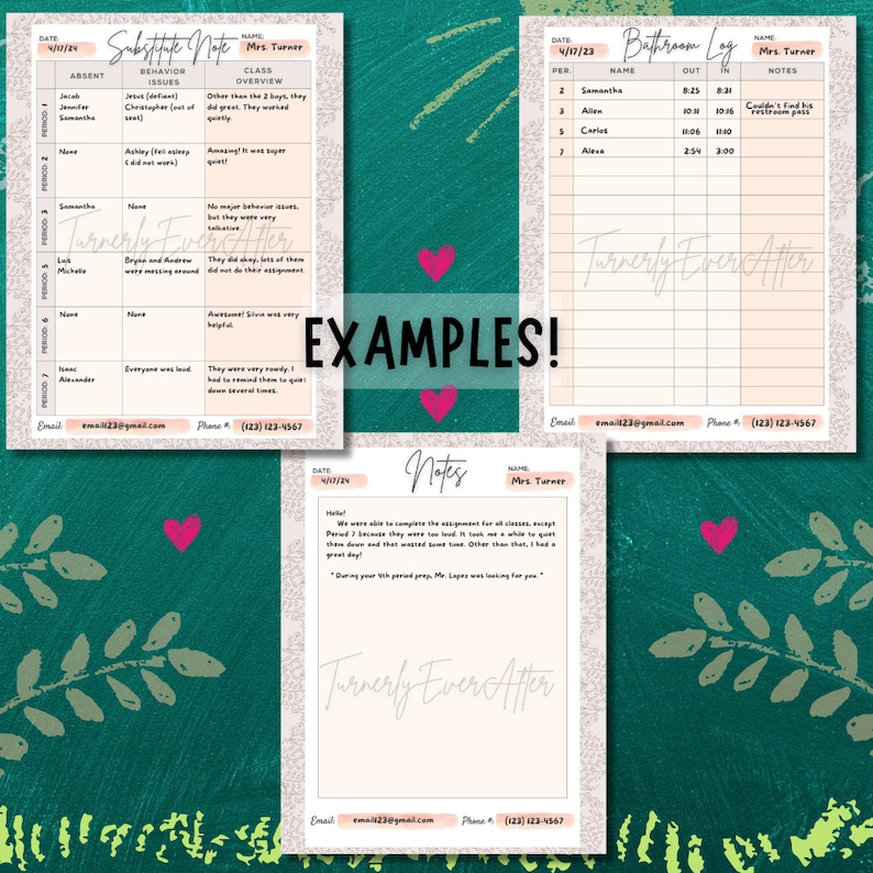 Substitute Teacher Note Template, While You Were Away, High School ...