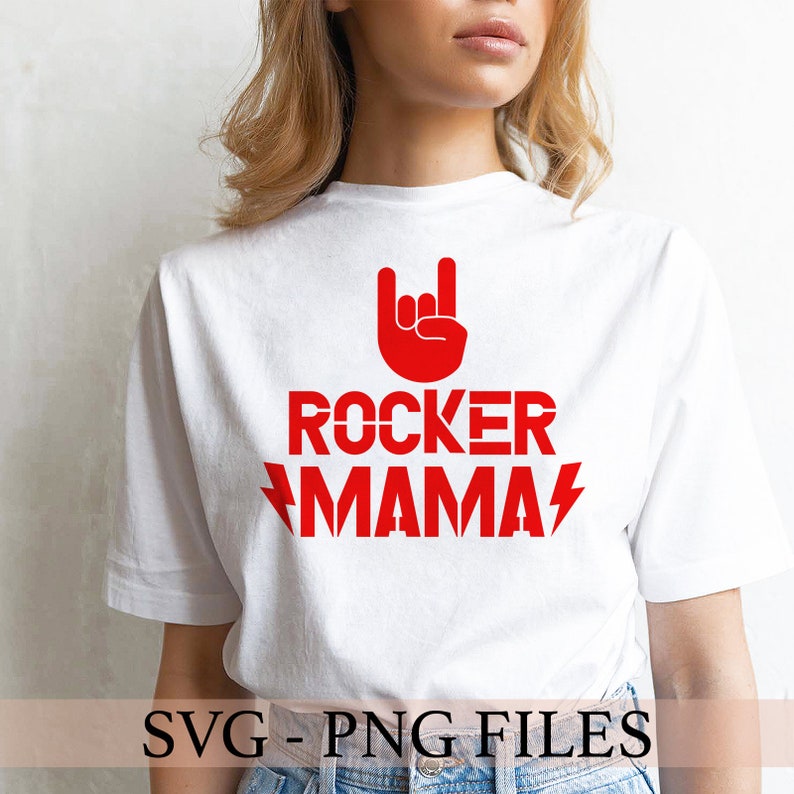 Rocker Mama SVG, Rock Mom Png, Positive, Girl Mama, Retro Mama PNG ...