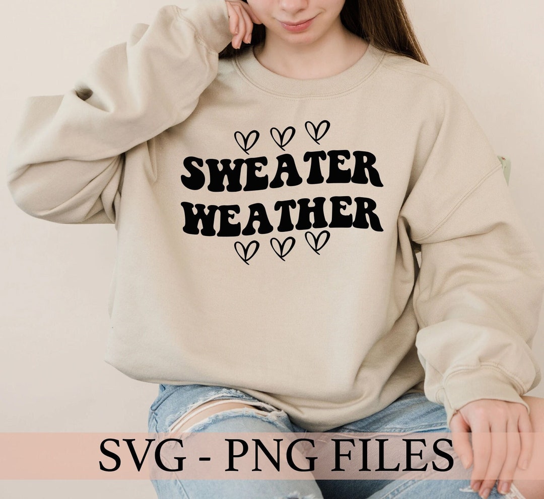 Sweater Weather Retro Font SVG, Fall Quote Png, Fall Design, Fall Retro ...